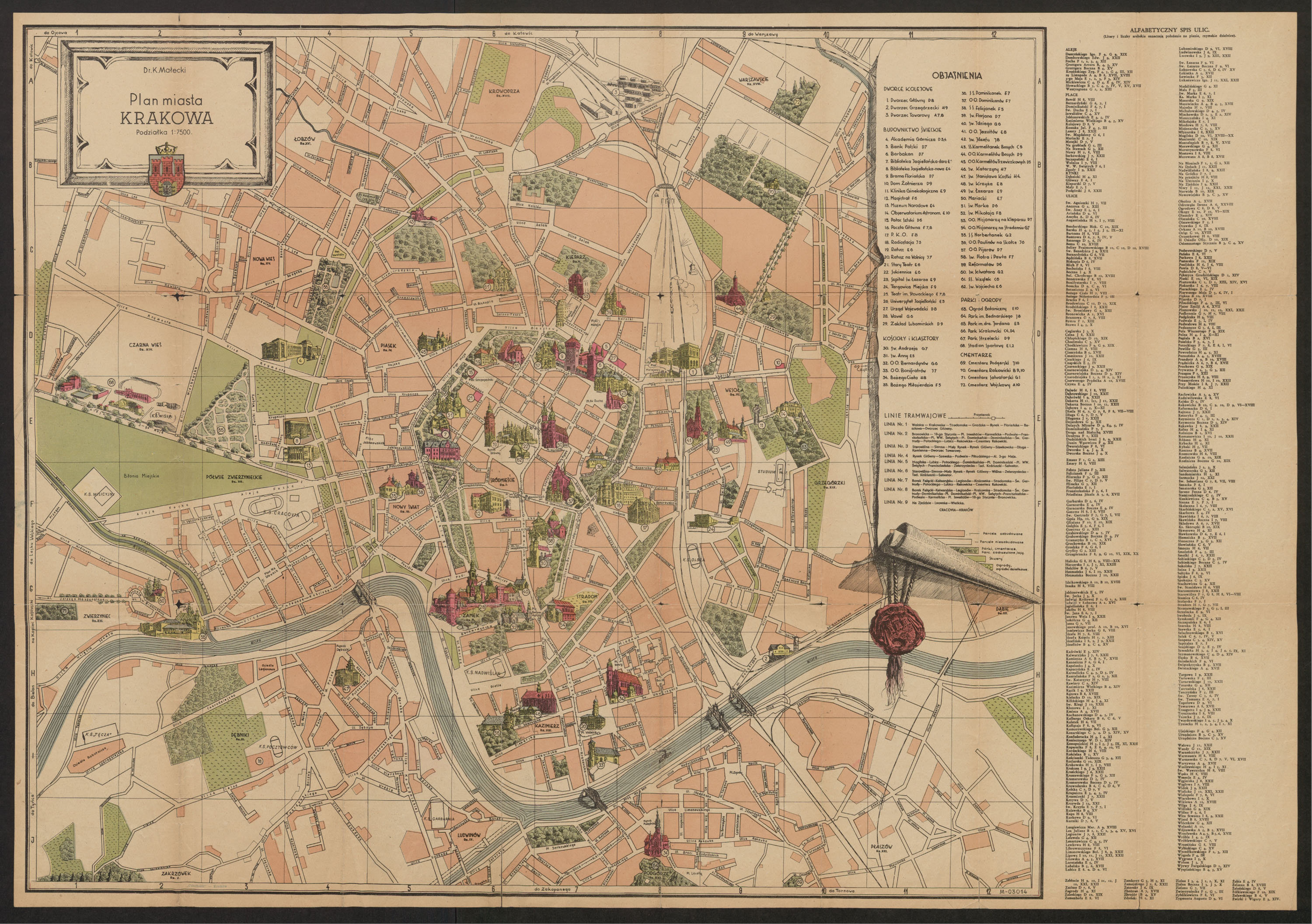 Old Krakow Map, Retro Krakow Map, Vintage Krakow Map, Old Cracow Poster ...