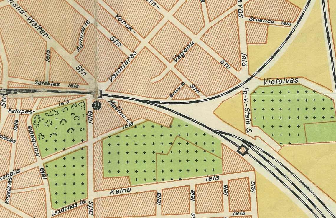 1942 Map of Riga, Riga Map, Riga Plan, Riga City Map, Riga Poster, Riga ...