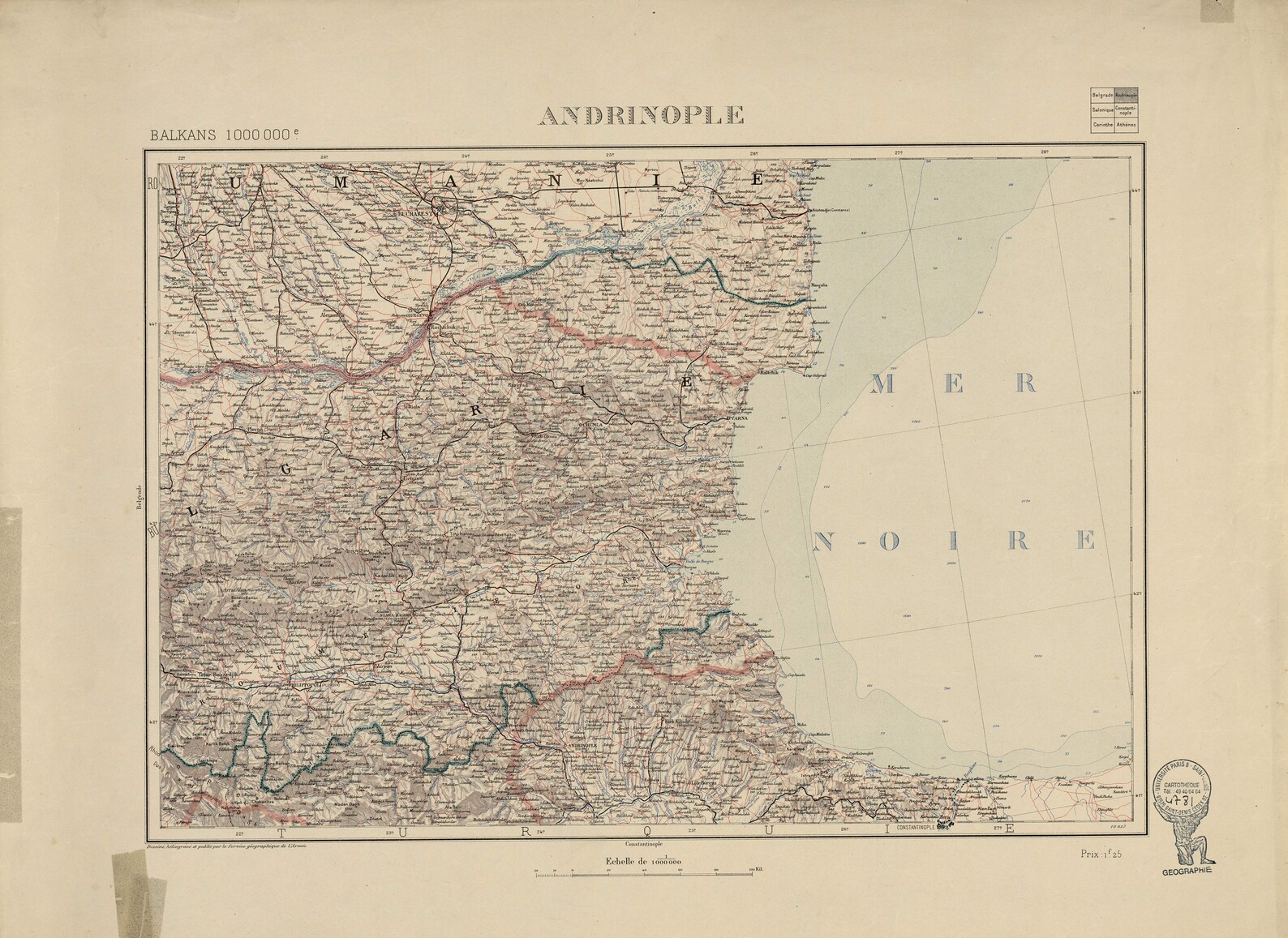 Edirne Map, Map of Edirne, Old Andrinople Map, Retro Andrinople City ...