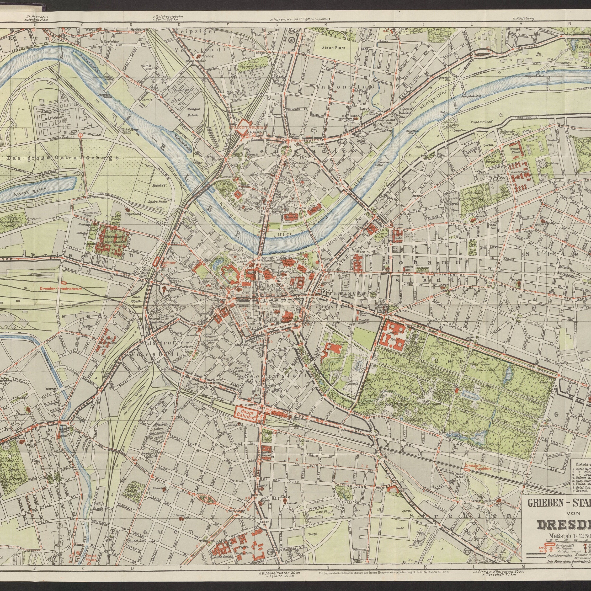 Plan Von Dresden, Dresden Stadtplan, Dresden Map, Map of Dresden, Old ...