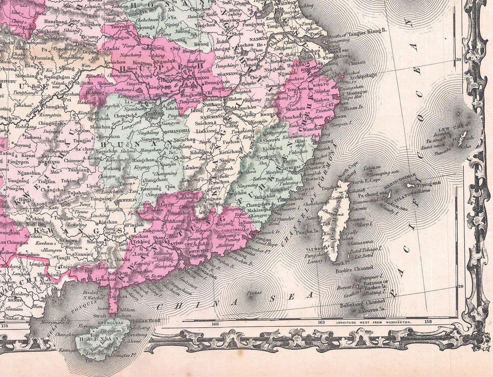 China Map, China Map Art, China Poster, Map of Asia, Asia Map, Old Asia ...