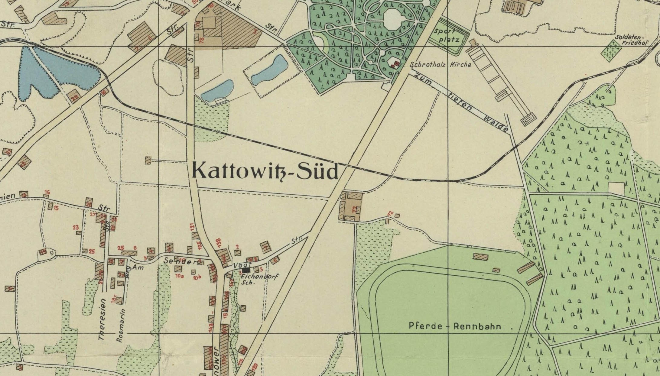 Katowice Map, Map of Katowice, Old Katowice Map, Kattowitz Map, Old Map ...