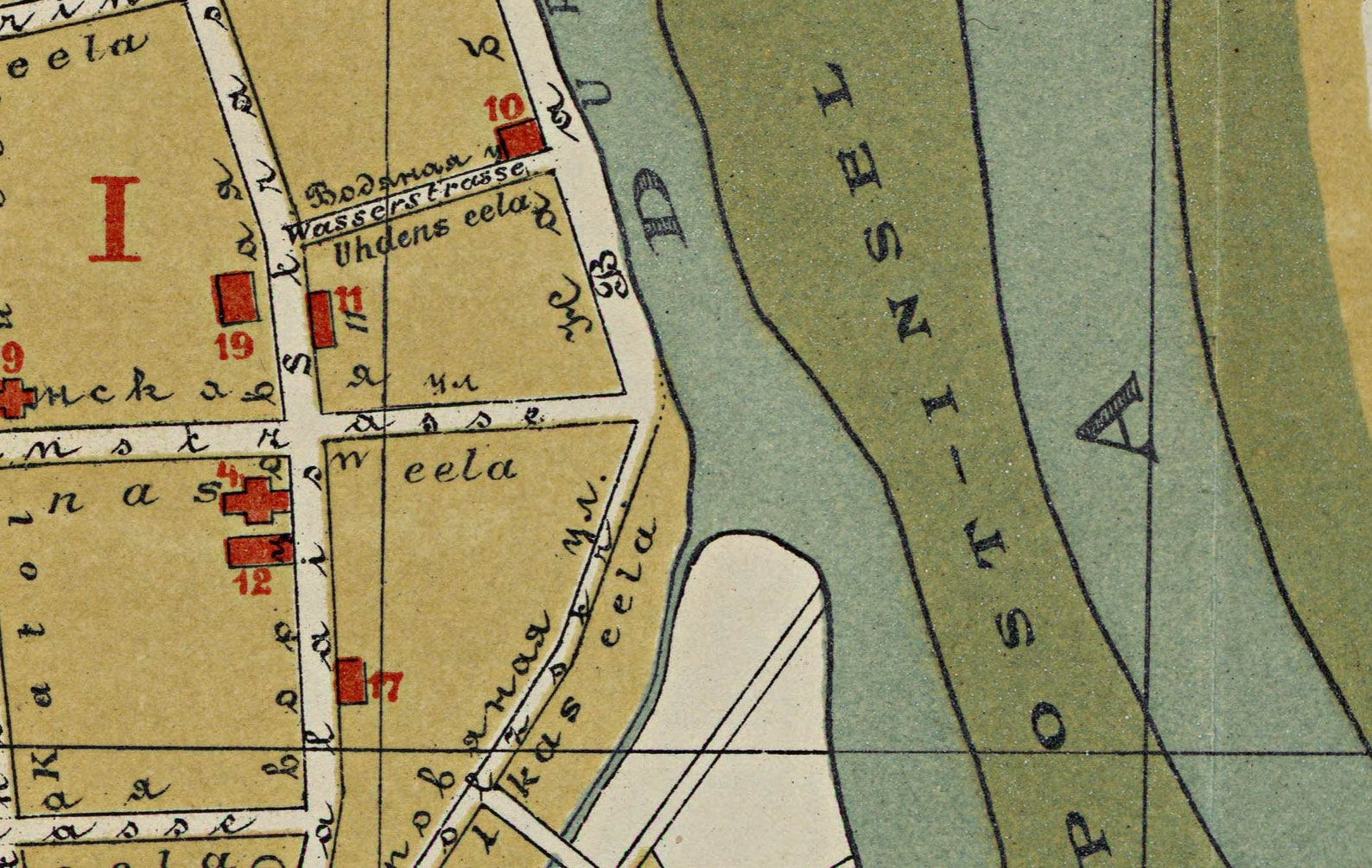 Jelgava Map, Retro Jelgava Plan, Old Map of Jelgava, Vintage Latvia Map ...