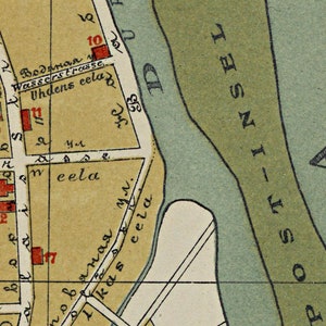 Jelgava Map, Retro Jelgava Plan, Old Map of Jelgava, Vintage Latvia Map ...