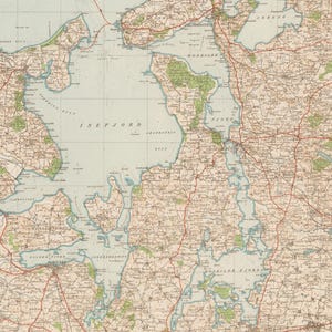 Old 1941 Copenhagen Map, Denmark Poster, Original Topographic Military ...