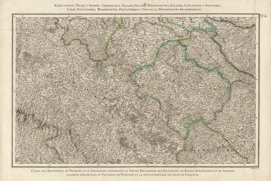 Silesian-prussia Voivodship, Old Map of Poland, Retro Map of Poland ...