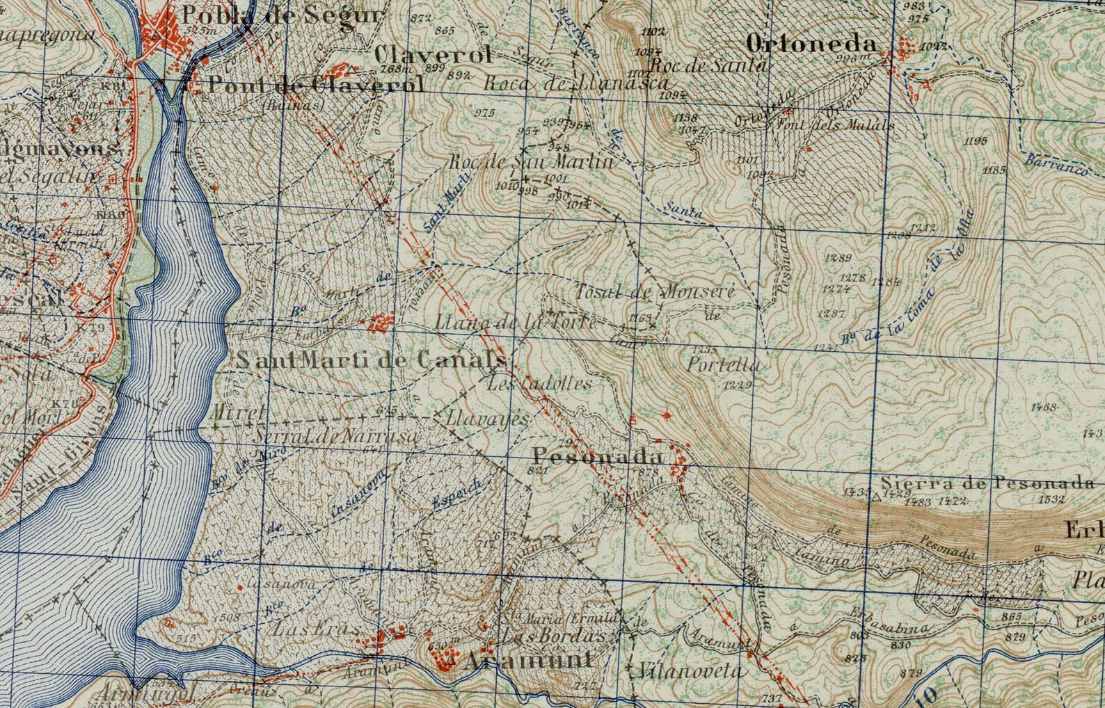 Tremp Map, Map of Tremp, Tremp Print, Tremp City, Old Tremp Map, Spain ...