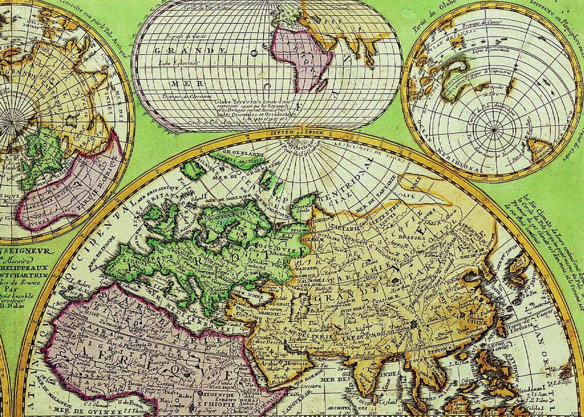 Old World Map, Digital Old World Map, Printable Download, Vintage World ...