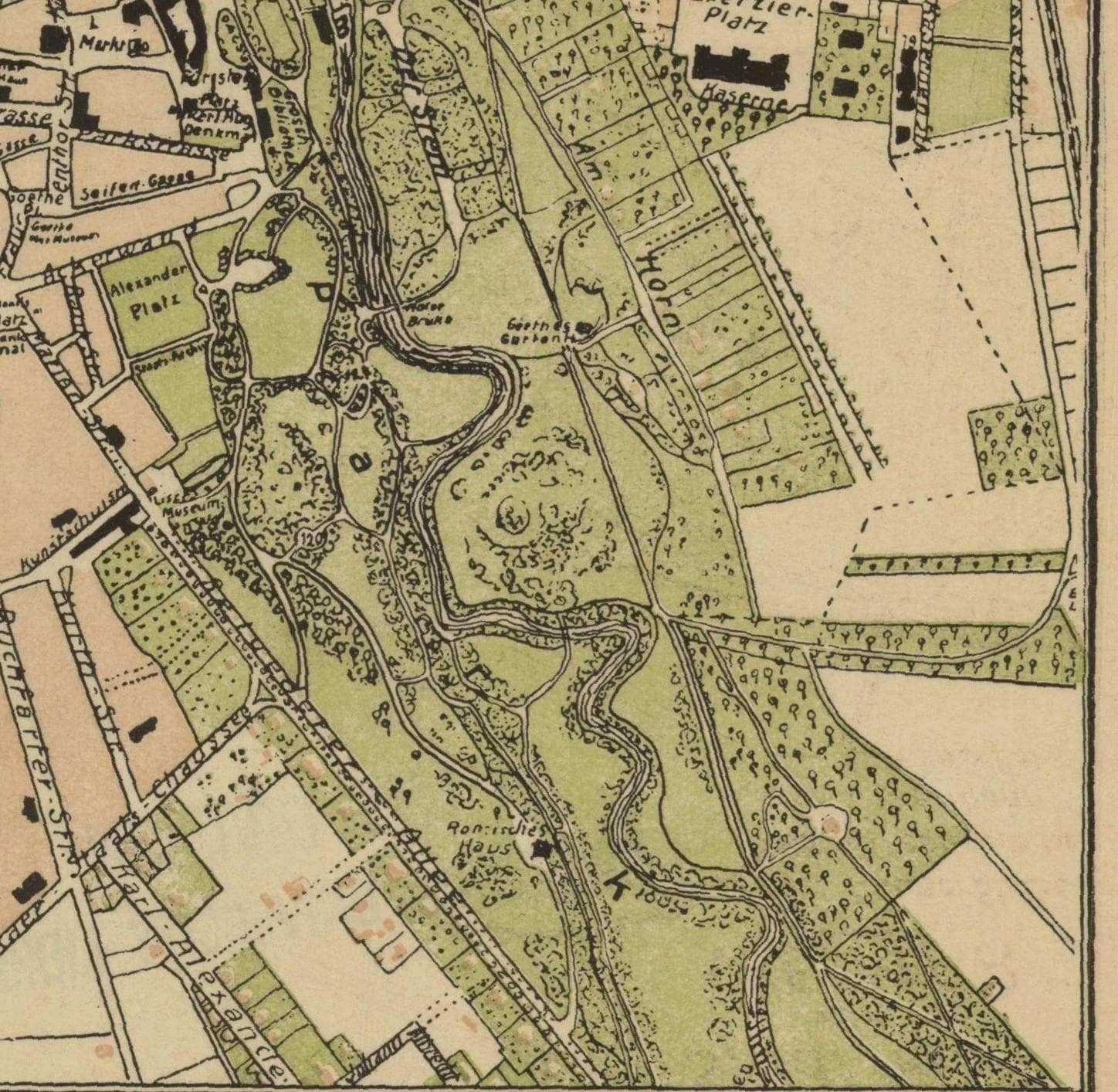 Weimar Stadtplan, Weimar Map, Map of Weimar, Old Weimar Map, Weimar ...