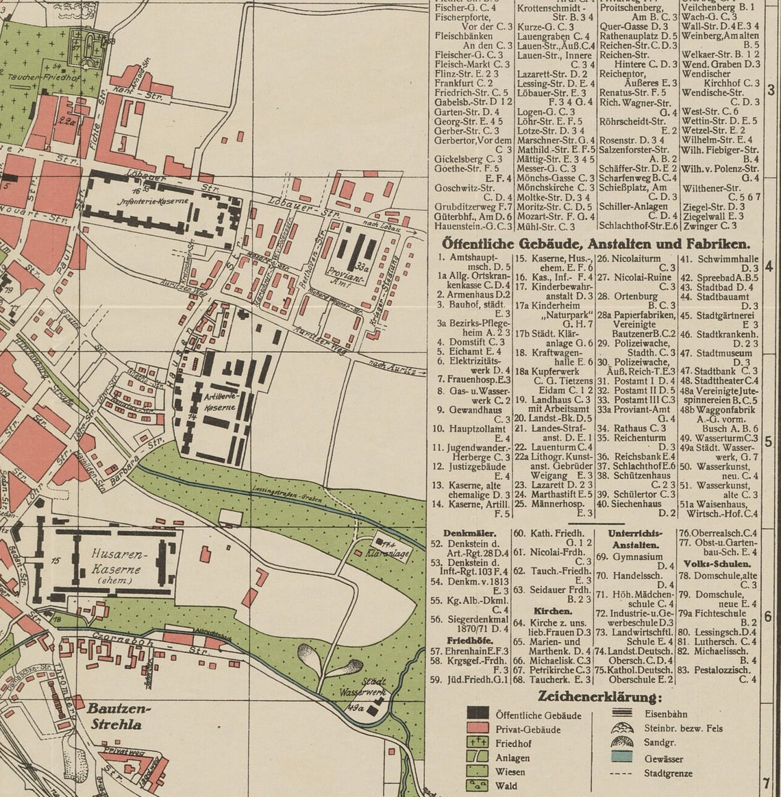 Bautzen Stadtplan, Bautzen Karte, Bautzen Map, Budissin Map, Budyšin ...