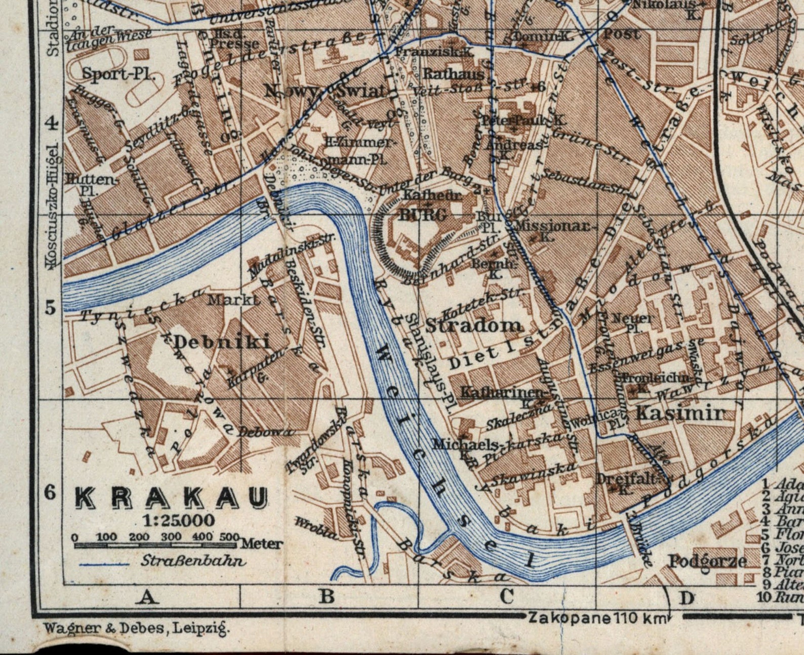 Kraków Map, Map of Cracow, Old Cracow Map, Map of Krakow, Cracow Poland ...