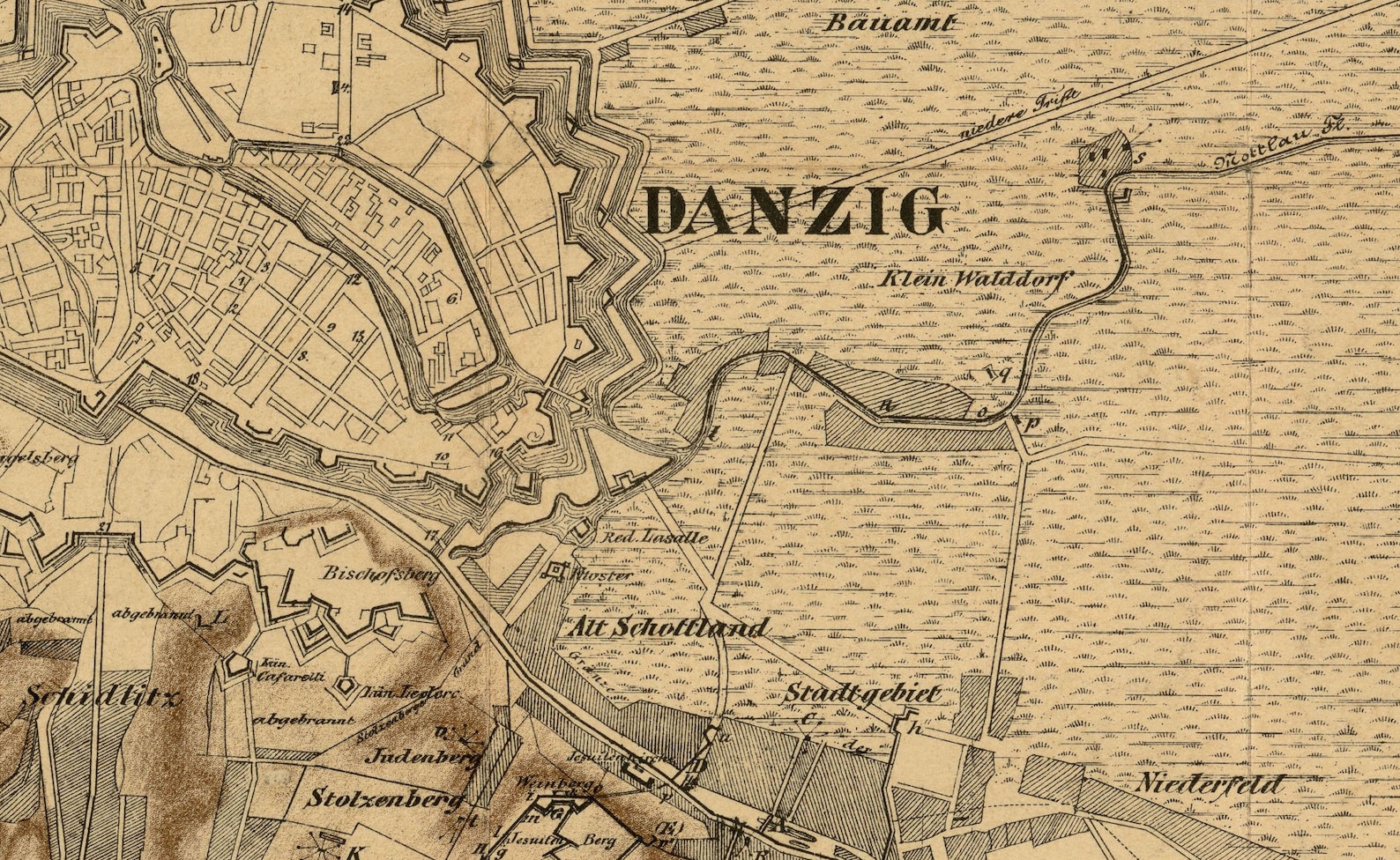 Danzig Map, Gdansk Map, Old Gdańsk Map, Map of Gdansk, Gdansk Plan, Old ...