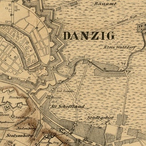 Danzig Map, Gdansk Map, Old Gdańsk Map, Map of Gdansk, Gdansk Plan, Old ...