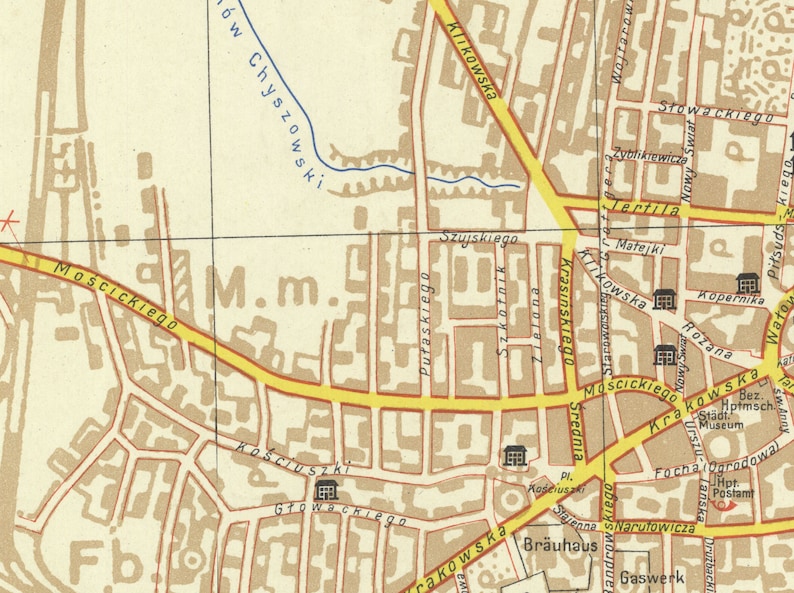 Tarnow Map, Tarnów Plan, Old Tarnow Map, Vintage Tarnow Map, Map of ...