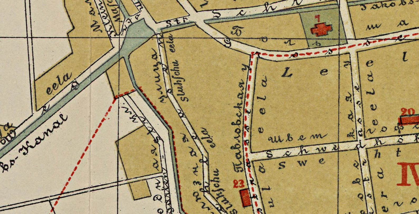 Jelgava Map, Retro Jelgava Plan, Old Map of Jelgava, Vintage Latvia Map ...