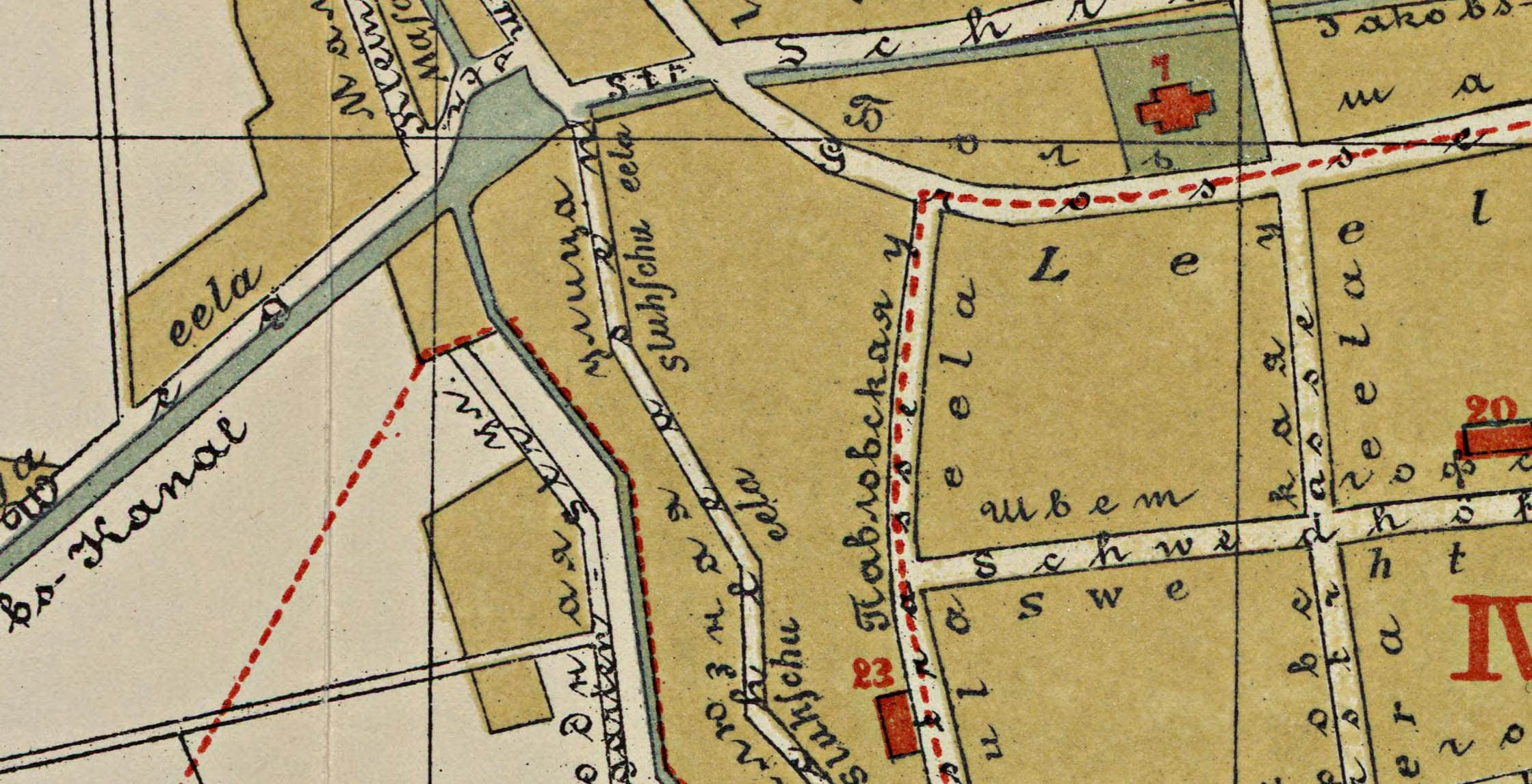 Jelgava Map, Retro Jelgava Plan, Old Map of Jelgava, Vintage Latvia Map ...