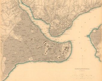 Constantinople Map | Etsy