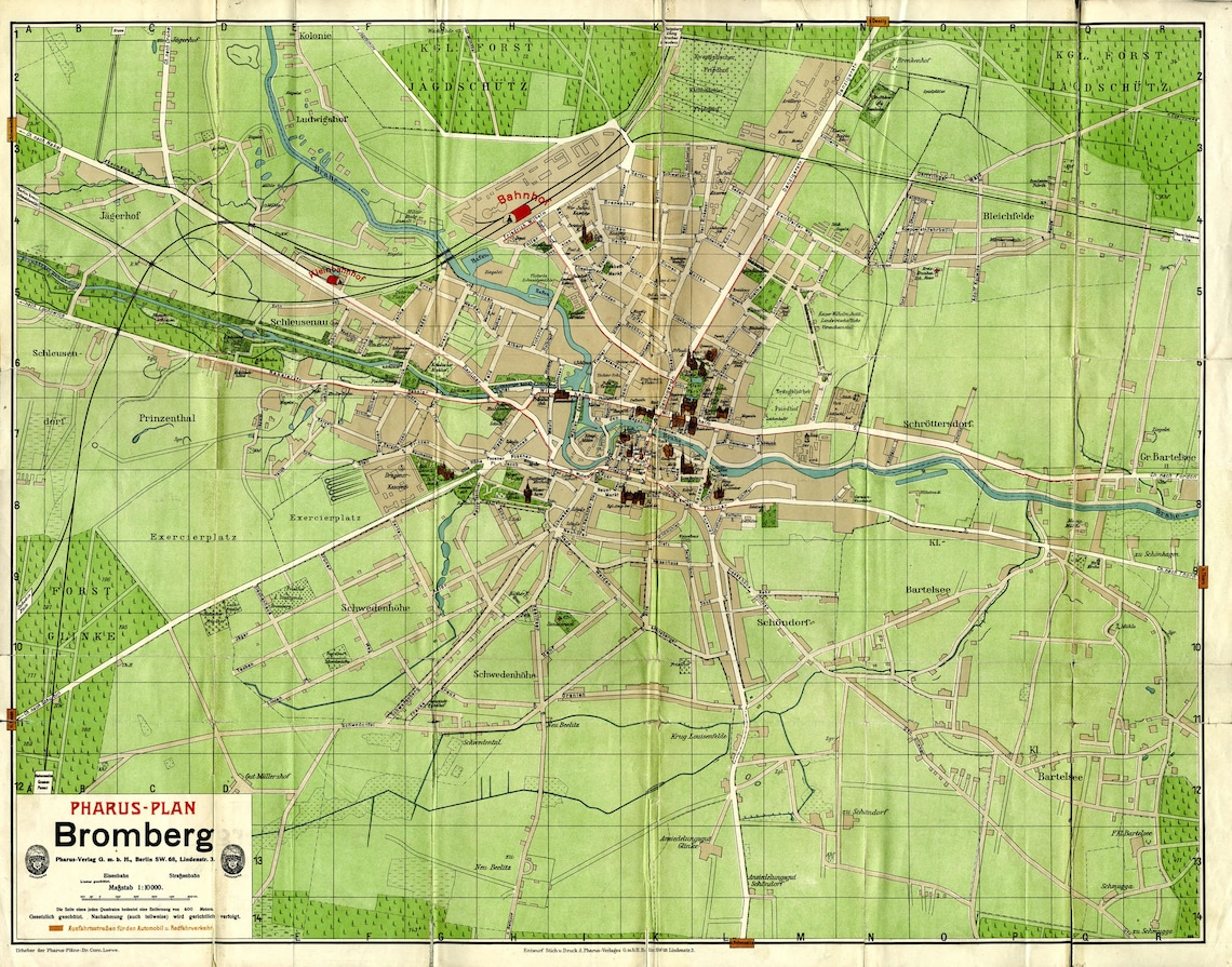 Bydgoszcz Plan, Bromberg Map, Old Bydgoszcz Map, Old Bromberg Map ...