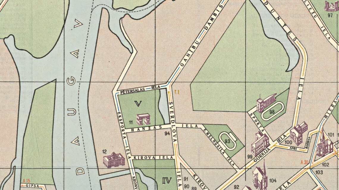 Riga Map, Retro Riga Plan, Old Map of Riga, Vintage Latvia Map, Latvia ...