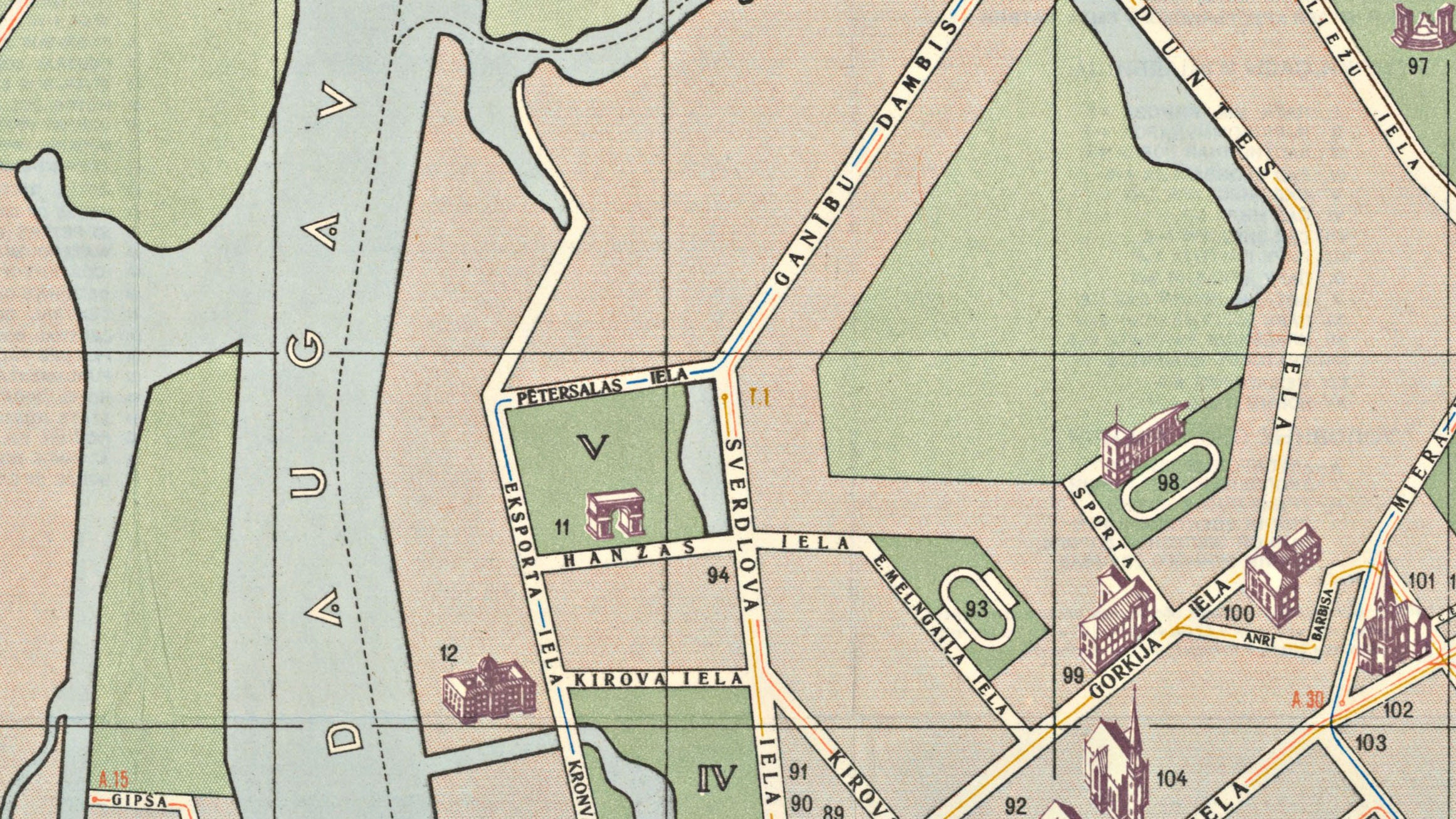 Riga Map, Retro Riga Plan, Old Map of Riga, Vintage Latvia Map, Latvia ...