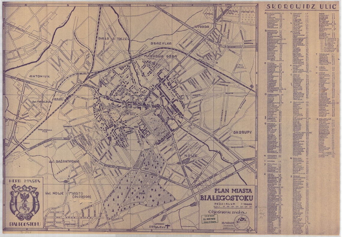 Białystok Map, Map of Bialystok, Bialystok Print, Bialystok Poster ...