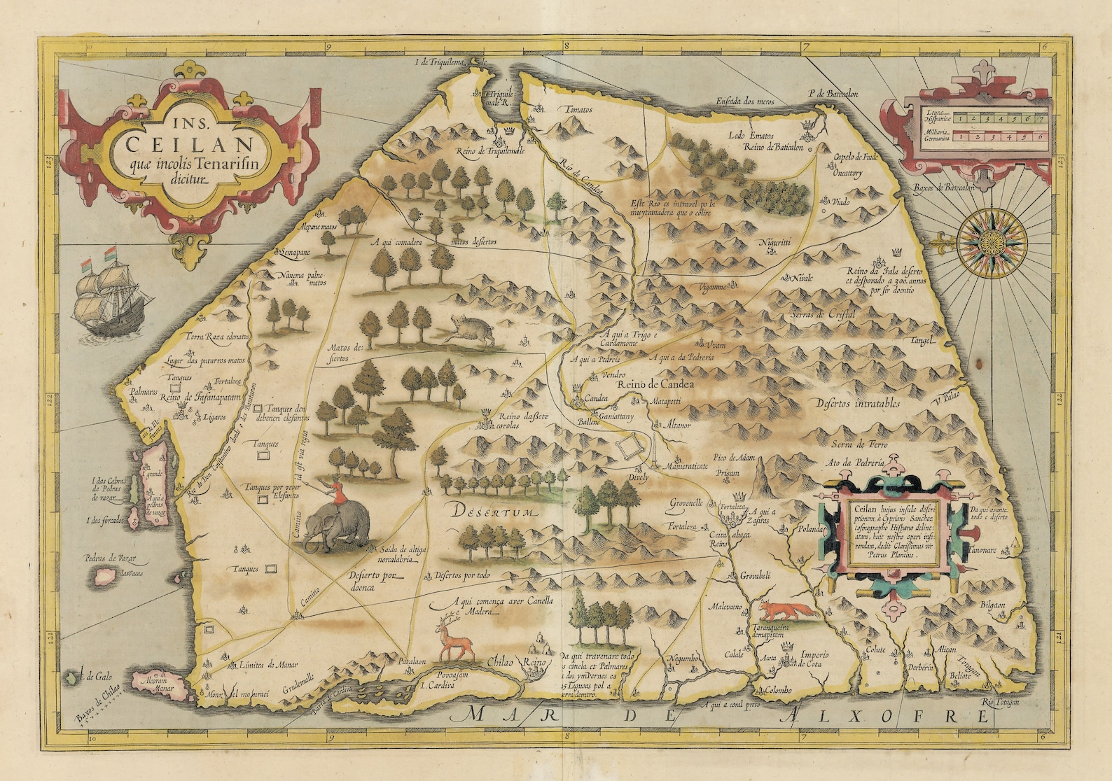Sri Lanka Map, Map of Sri Lanka, Old Sri Lanka Map 1598, Old Ceylon Map ...