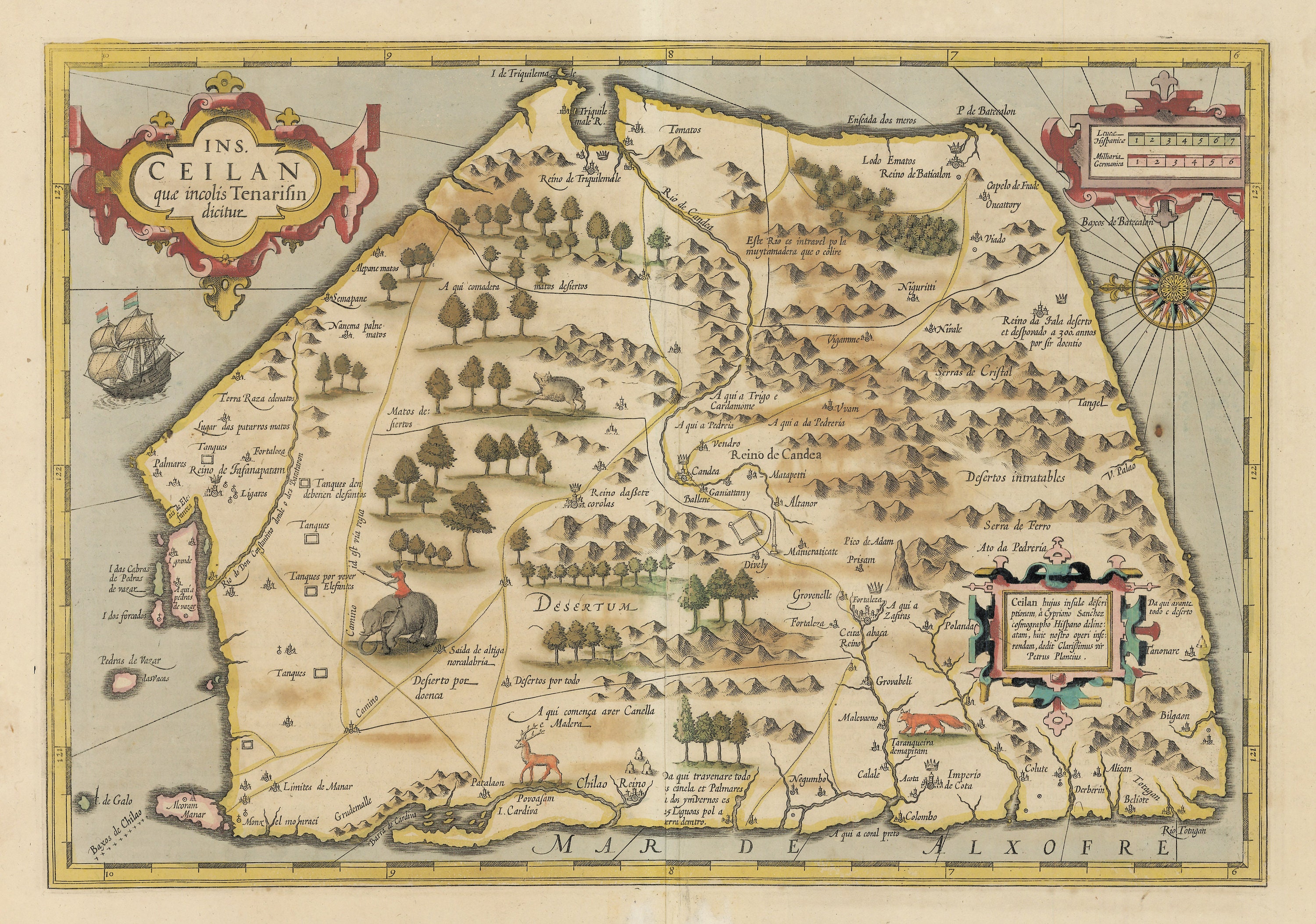 Sri Lanka Map, Map of Sri Lanka, Old Sri Lanka Map 1598, Old Ceylon Map ...