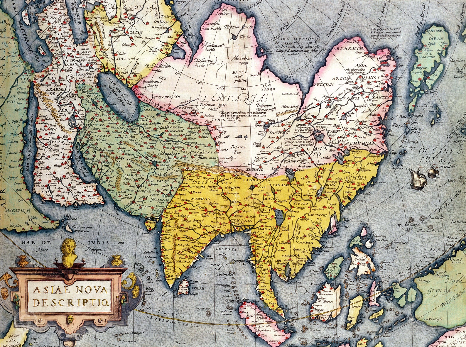Very Interesting and Old Map of Asia, Ancient World Maps in High ...