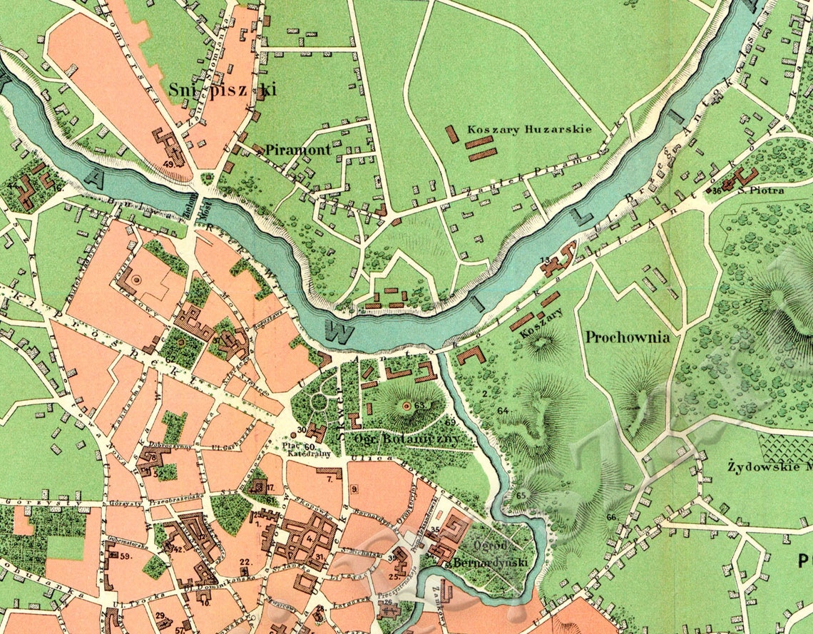 Wilno Map, Vilnius Map, Map of Wilno, Map of Vilnius, Old Vilnius Map ...