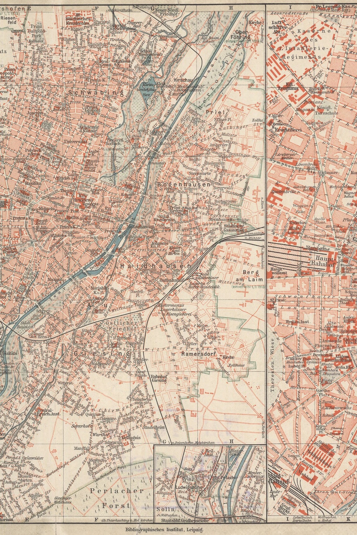 Plan Von Munich, Munich Stadtplan, Munich Map, Map of Munich, Munchen ...