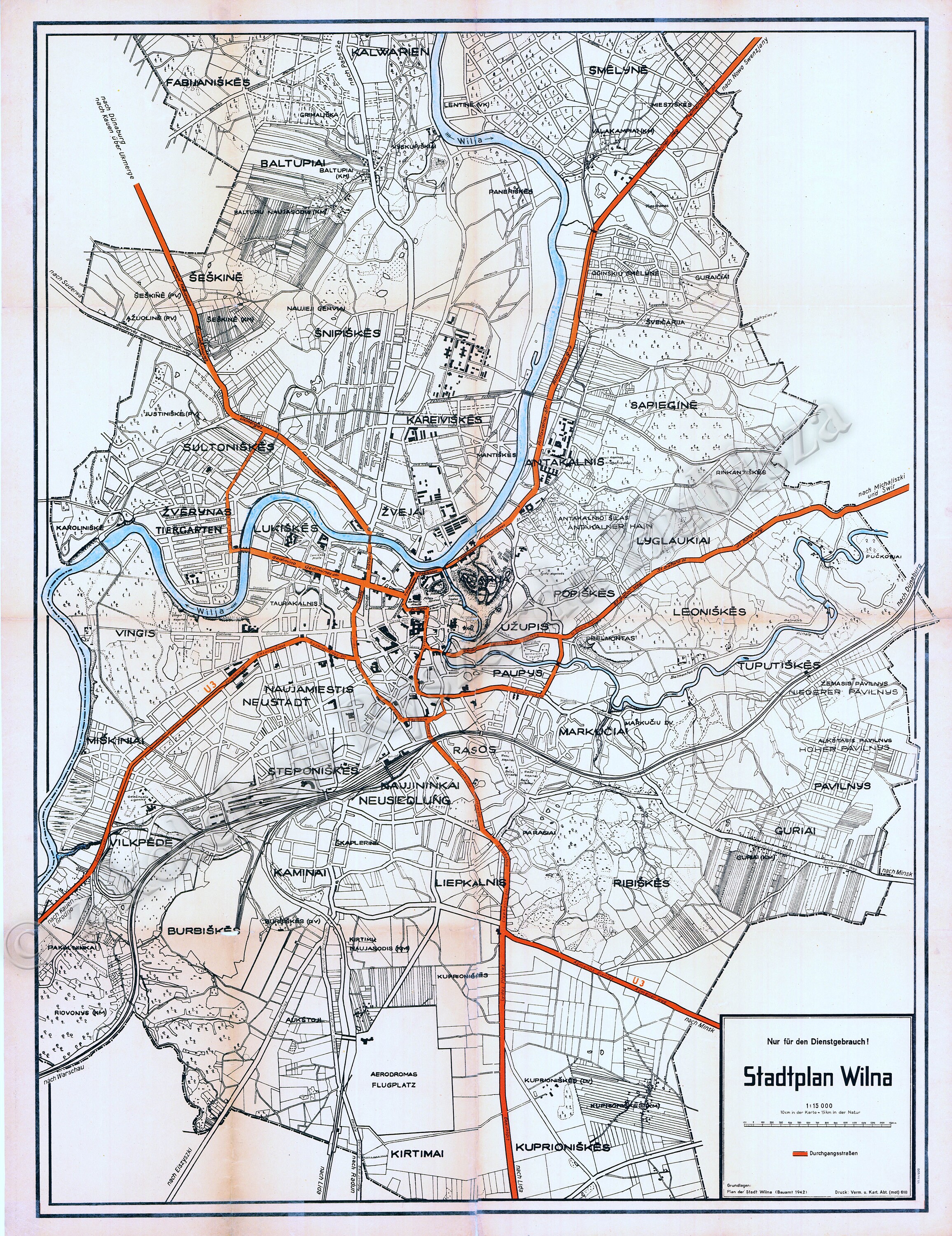 Wilno Map, Vilnius Map, Map of Wilno, Map of Vilnius, Old Vilnius Map ...