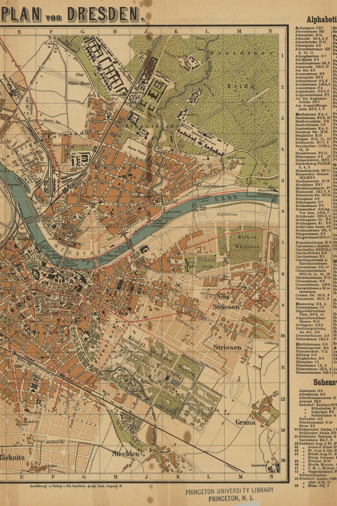 Plan Von Dresden, Dresden Stadtplan, Dresden Map, Map of Dresden, Old ...