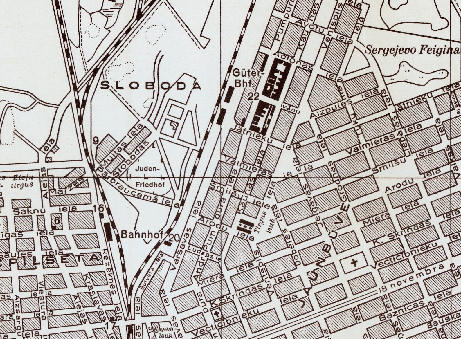 Daugavpils Map, Retro Daugavpils Plan, Old Map of Daugavpils, Vintage ...