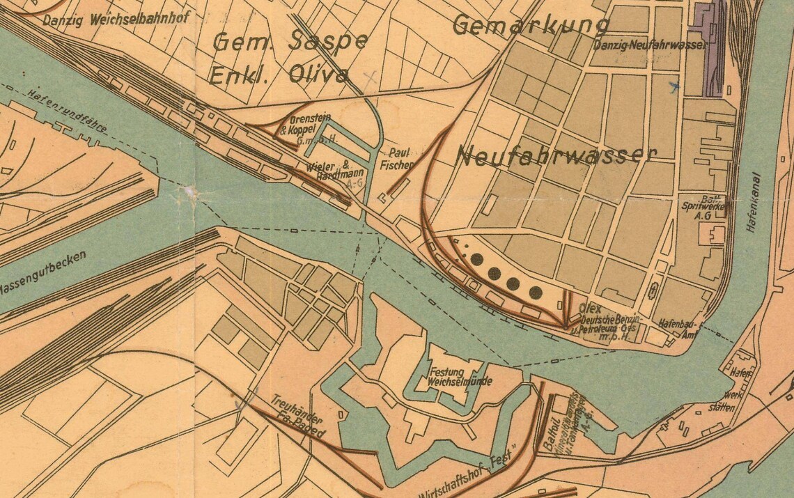 Danzig Map, Gdansk Map, Old Gdańsk Map, Map of Gdansk, Gdansk Plan, Old ...