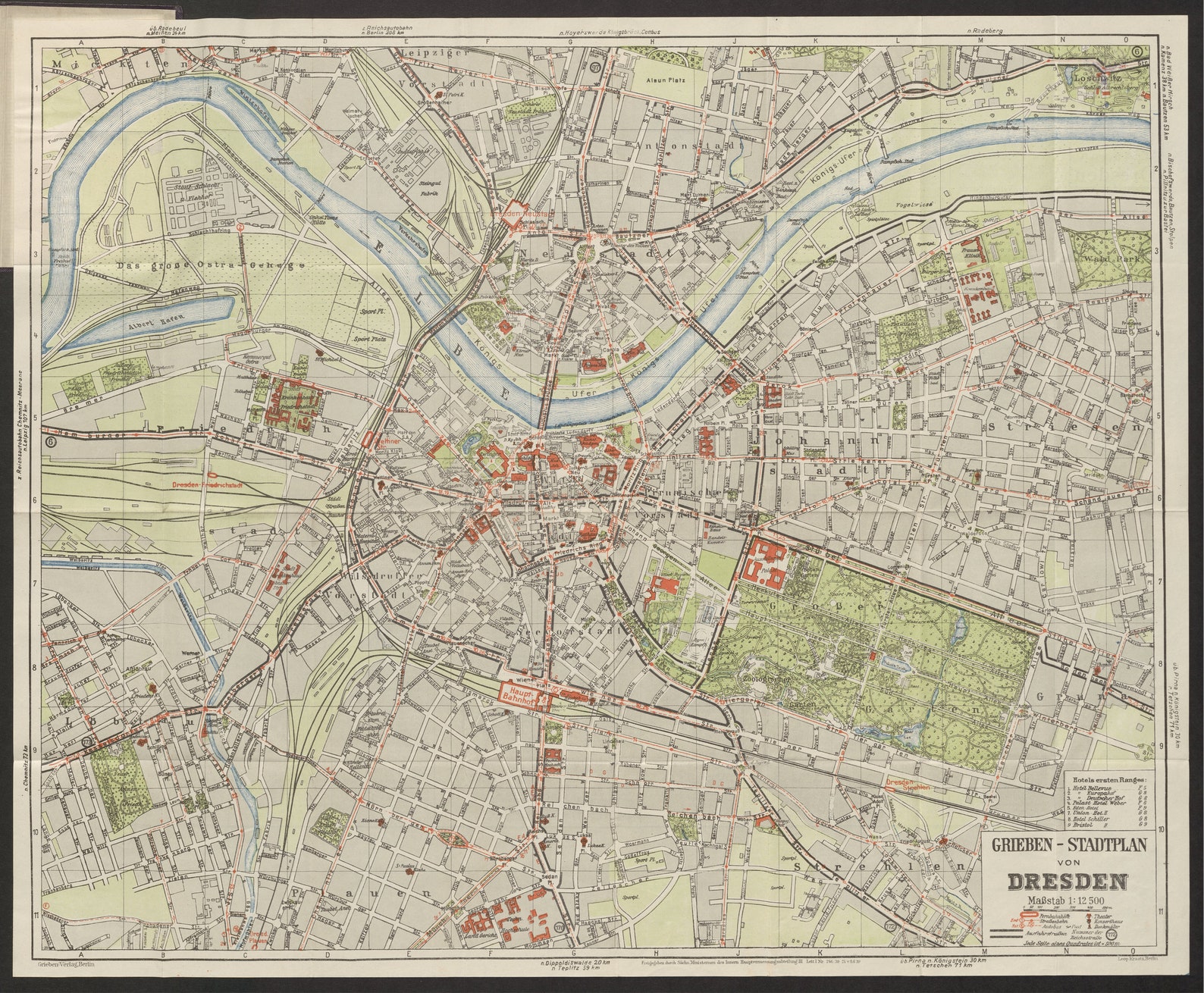 Plan Von Dresden, Dresden Stadtplan, Dresden Map, Map of Dresden, Old ...