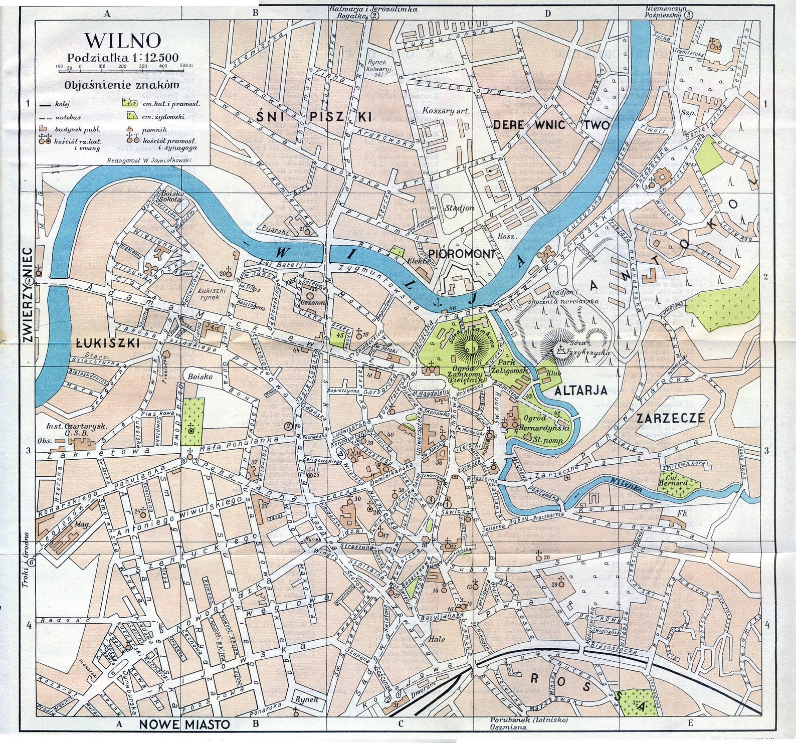 Wilno Map, Vilnius Map, Map of Wilno, Map of Vilnius, Old Vilnius Map ...