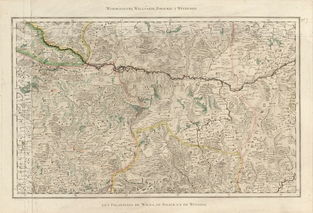 Old Map of Poland, Rizzi Zannoni, Carte De La Pologne, Wilno Map ...