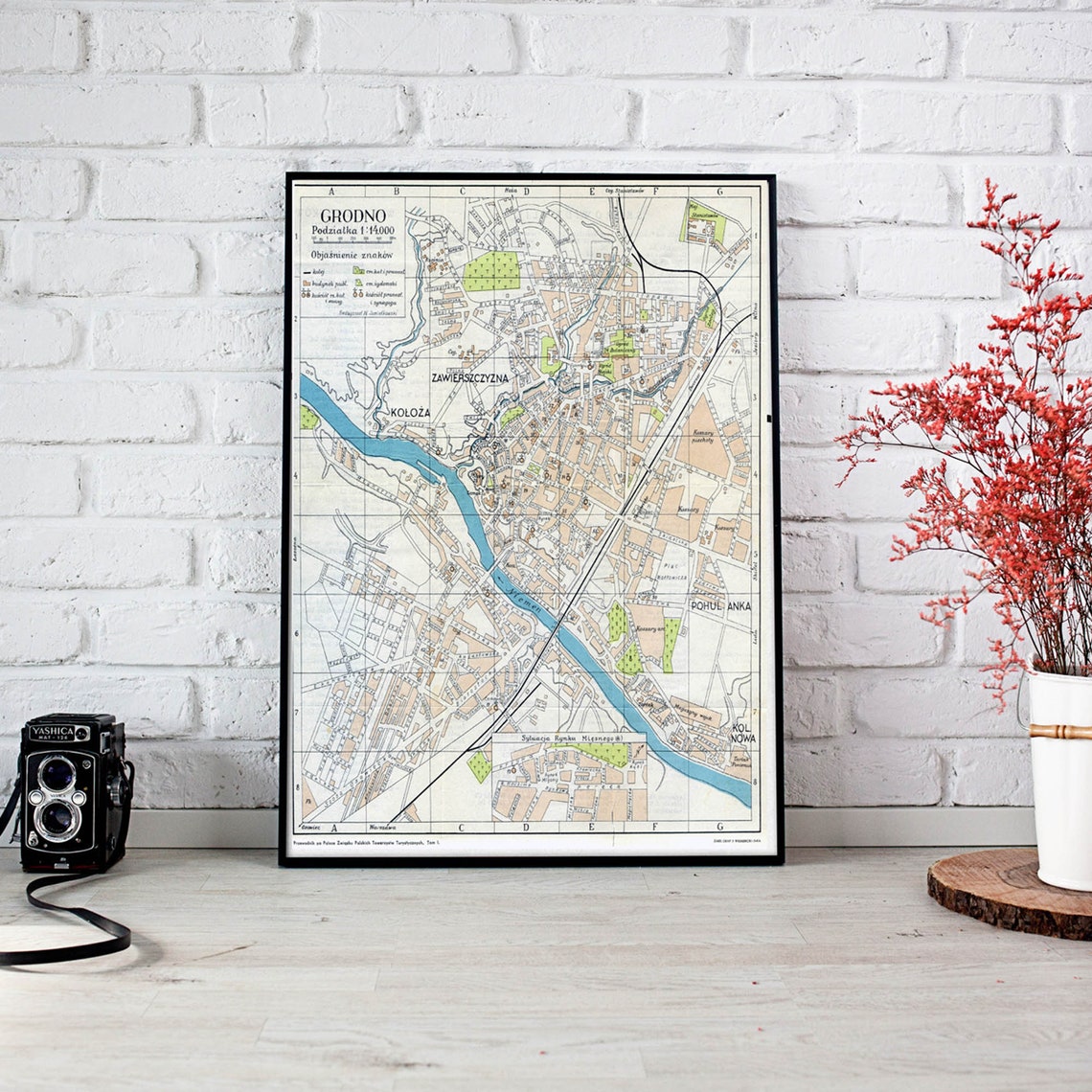 Grodno Map Old Map of Grodno Hrodna Map Map of Poland Poland Map Art ...