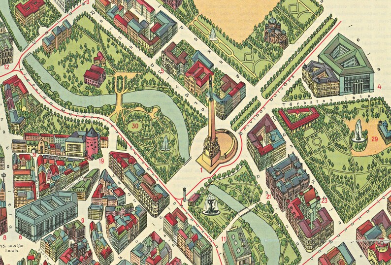 Riga Map Old Map of Riga Latvia Map Wall Decor Europe - Etsy Canada