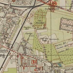 Historical Map of Leipzig by Gaebler 1940 Edition, Old Stadtplan, Lipsk ...