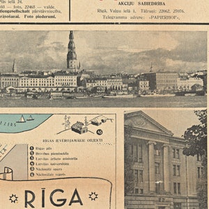 Riga Map, Retro Riga Plan, Old Map of Riga, Vintage Latvia Map, Latvia ...