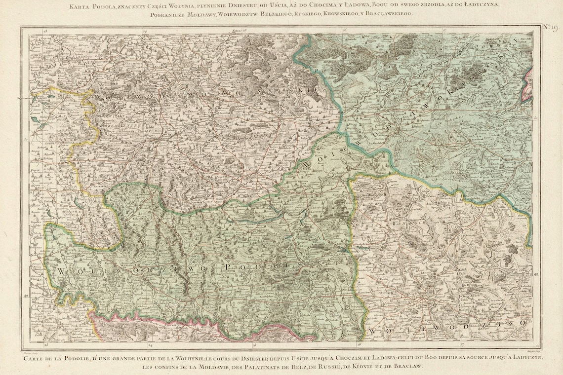 Map of Podolia, a Large Part of Volhynia, Map of Poland, Poland Map ...