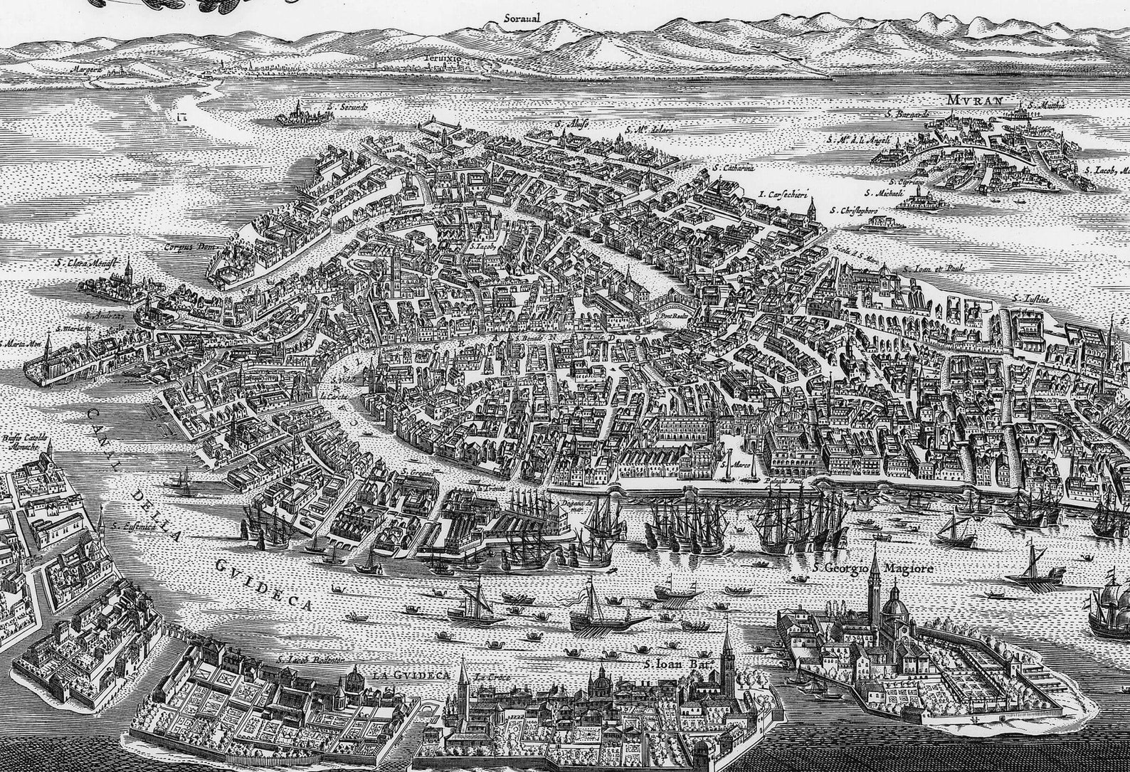 Dunker Dankerts, Venice Map, 1661, Ancient Maps, Old World Map, Digital ...
