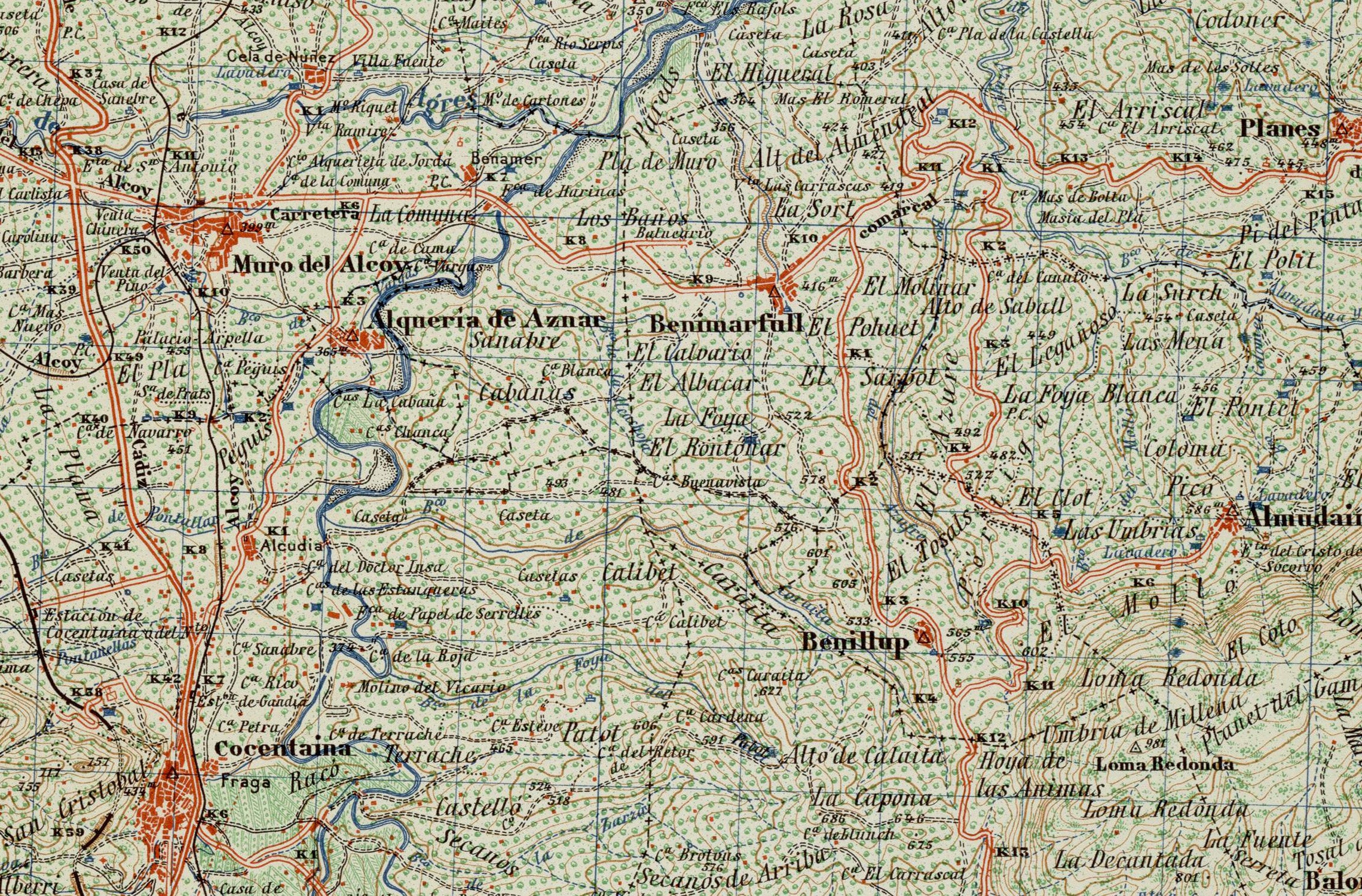 Alcoy Map, Map of Alcoy, Alcoy Plan, Spain Map, Map of Spain, Old Spain ...