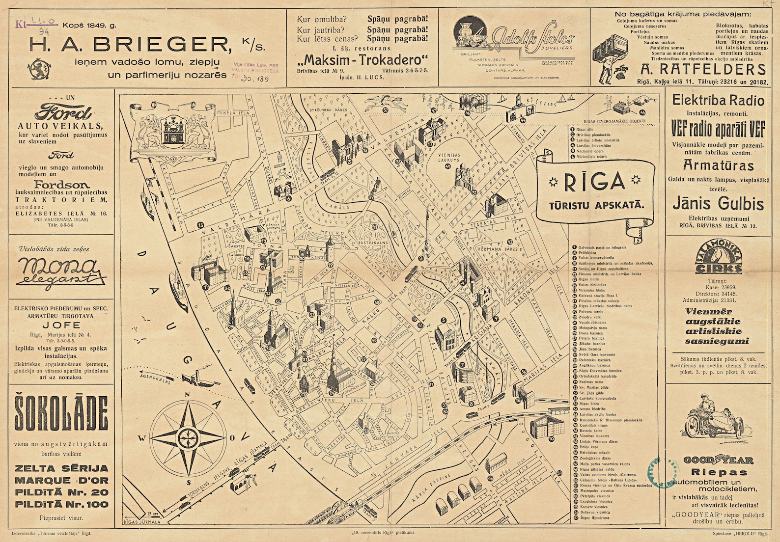 Riga Map, Retro Riga Plan, Old Map of Riga, Vintage Latvia Map, Latvia ...
