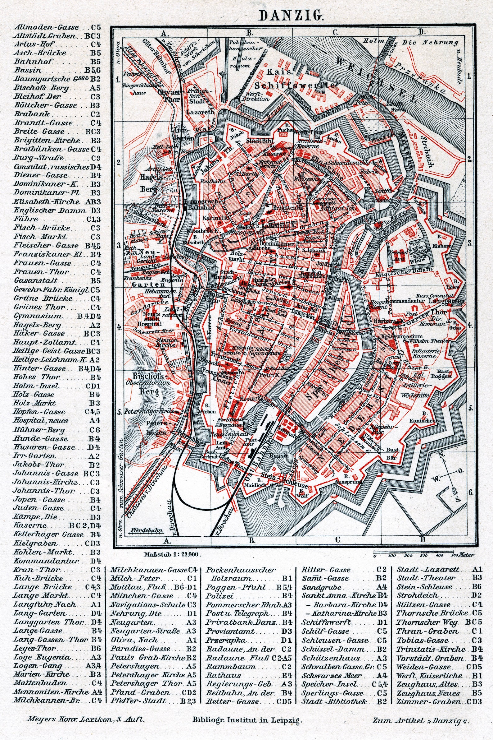 Danzig Map, Gdansk Map, Old Gdańsk Map, Map of Gdansk, Gdansk Plan, Old ...