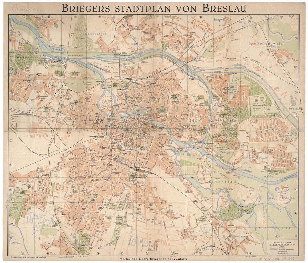 Old Map of Wroclaw, Wroclaw Poland Art, Wroclaw Poland, Wroclaw Poster ...
