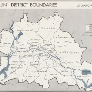 Berlin Map Vintage, Berlin Map, Berlin Map Print, Old Map of Europe ...