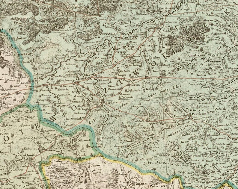 Map of Podolia, a Large Part of Volhynia, Map of Poland, Poland Map ...