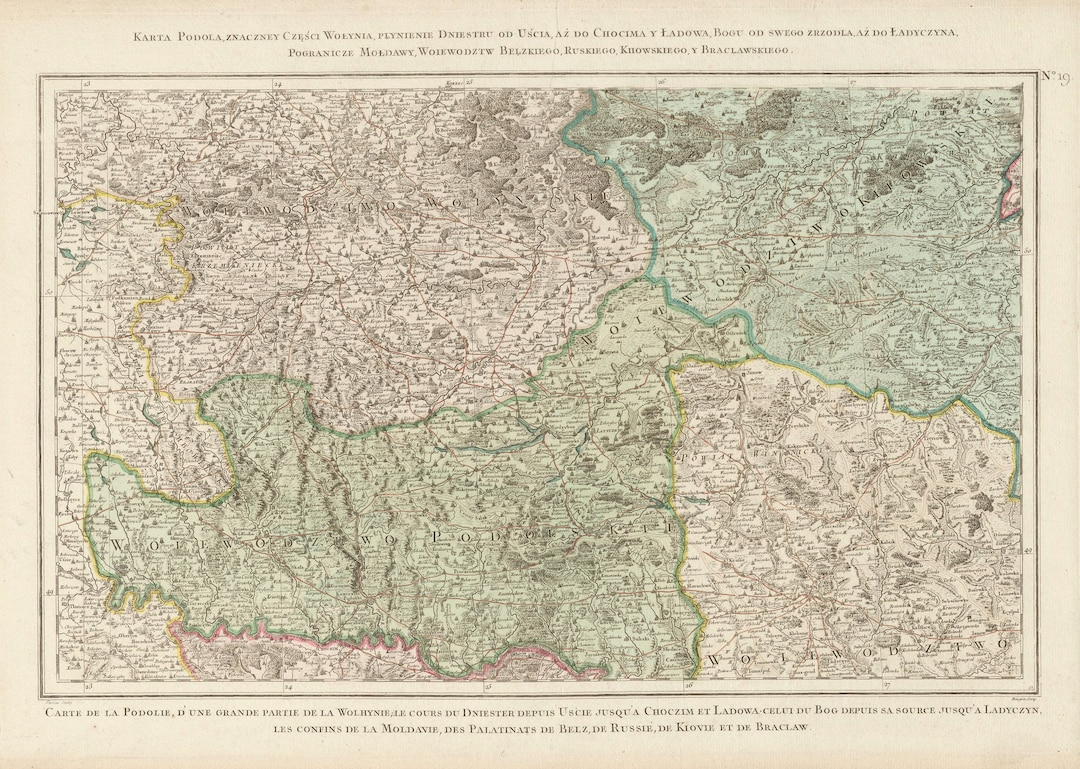 Map of Podolia, a Large Part of Volhynia, Map of Poland, Poland Map ...